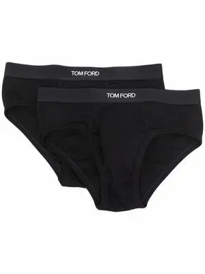 TOM FORD Set Of 2 Logo-waistband Cotton Briefs - Black