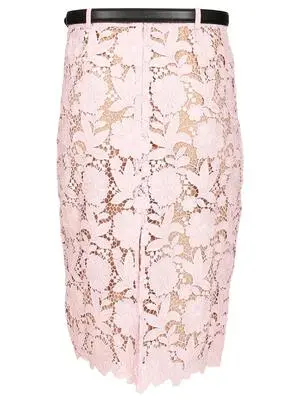 SELF-PORTRAIT Lace Pencil Skirt - Multicolor