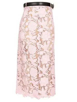 SELF-PORTRAIT Lace Pencil Skirt - Multicolor