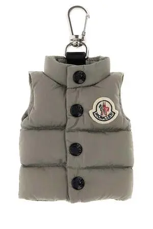 Moncler Grey Fabric Key Ring - Gray