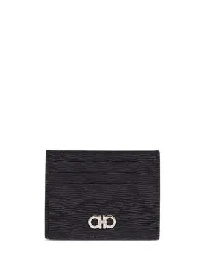 FERRAGAMO Two-tone Gancini Card Holder - Black