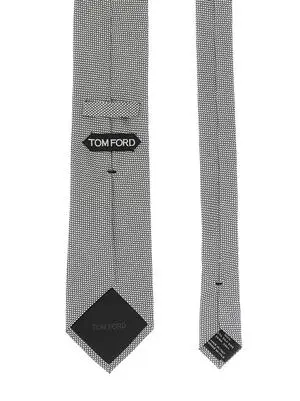 TOM FORD Jacquard Tie - Silver