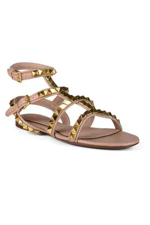 Valentino Garavani Rockstud Leather Sandals - Pink