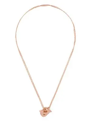 FERRAGAMO Double Gancini Pendant Necklace - Silver