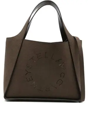 Stella McCartney Tote Bag With Perforated Logo - Brown