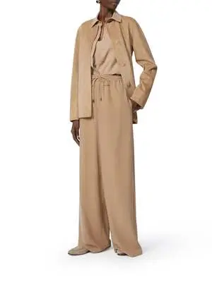 Max Mara Wide Trousers In Washed Silk
