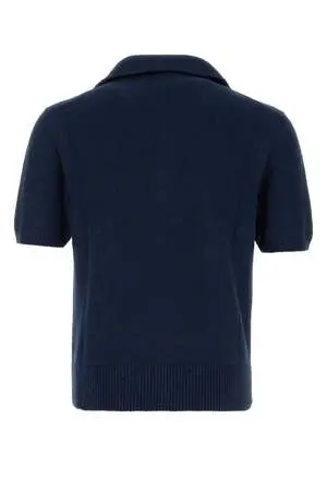 Dolce & Gabbana Navy Cotton Blend Polo Shirt