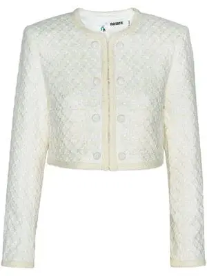 ROTATE BY BIRGER CHRISTENSEN Short Boucle Jacket - White
