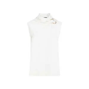 JIL SANDER Draped Knitted Tank Top - White