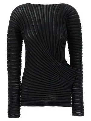Issey Miyake Stream' Top - Black