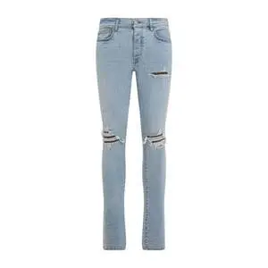 Amiri Crochet Leather Mx1 Jeans - Blue