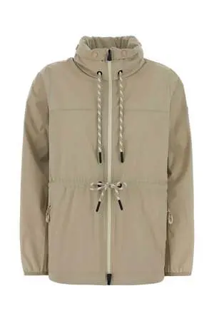 Moncler Cappuccino Stretch Nylon Soulare Windbreaker - Brown