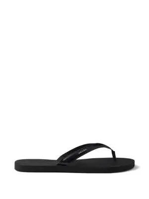 Prada Brushed Leather Flip-flops - Black
