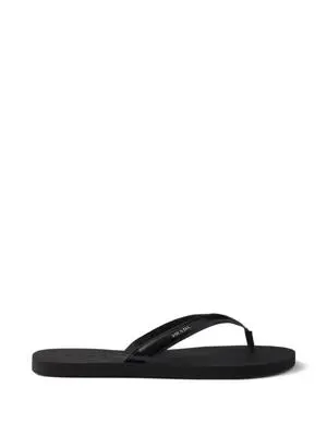 Prada Brushed Leather Flip-flops - Black