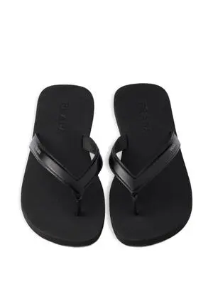 Prada Brushed Leather Flip-flops - Black
