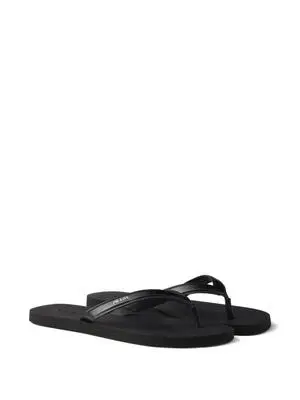 Prada Brushed Leather Flip-flops - Black