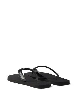 Prada Brushed Leather Flip-flops - Black