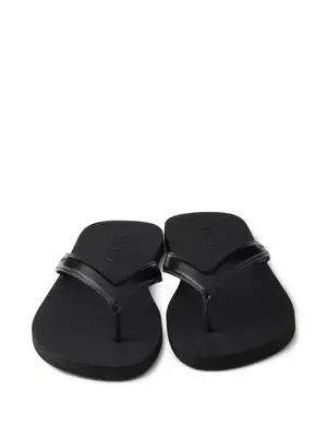 Prada Brushed Leather Flip-flops - Black