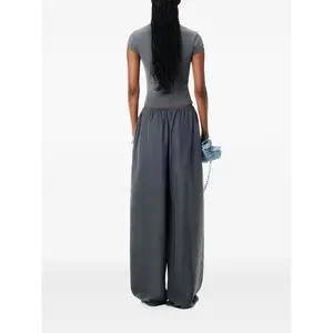 Alexander Wang Cotton Ribbed Crew Neck Short Sleeve T-shirt - Gray