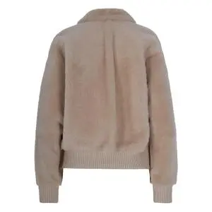 Max Mara Neutrals Jackets Faux Fur & Shearling Jackets - Cream