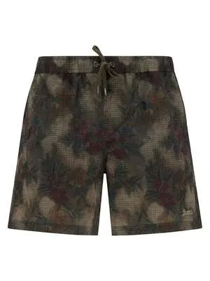 Herno Tropical Pattern Ripstop Nylon Swim Shorts - Brown