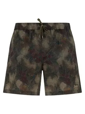 Herno Ripstop Nylon Tropical Swim Shorts - Brown