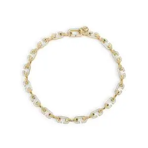 Casablanca Enamel C Link Necklace - Silver