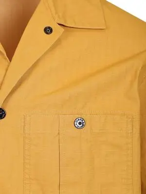 Stone Island Overshirt In Resin-treated Cotton Ripstop - Yellow