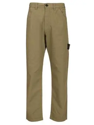 Stone Island Organic Cotton Ripstop Chino Trousers - Green