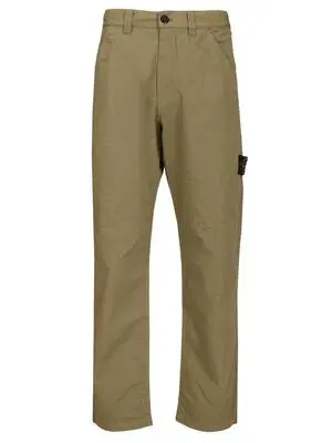 Stone Island Organic Cotton Ripstop Chino Trousers - Green