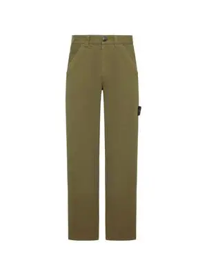 Stone Island Organic Cotton Ripstop Chino Trousers - Green