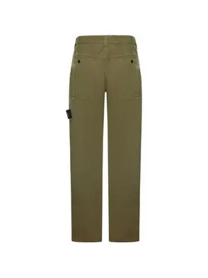Stone Island Organic Cotton Ripstop Chino Trousers - Green