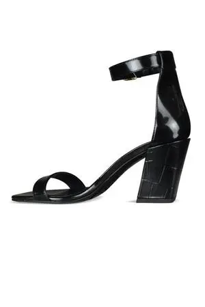 Burberry Leather Block Heel Sandals