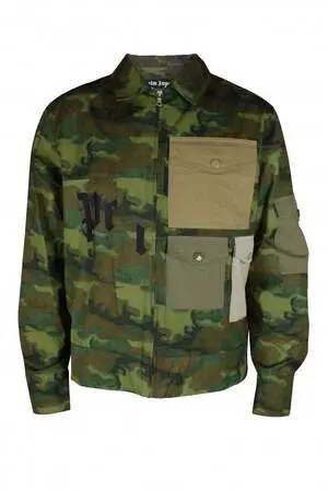 Palm Angels Camouflage Cotton Utility Jacket - Yellow