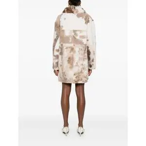 Prada Shearling Leather Coat - White