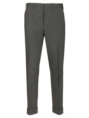 Dries Van Noten Tailored Linen Blend Trousers - Gray