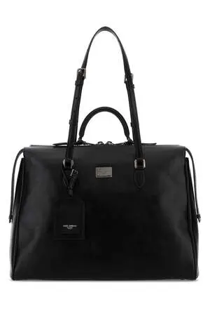 Dolce & Gabbana Leather Vittoria Shopping Bag - Black