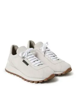 Brunello Cucinelli Suede Runners With Shiny Tab