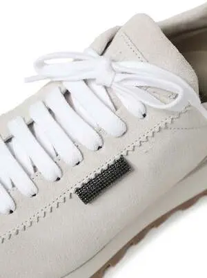 Brunello Cucinelli Suede Runners With Shiny Tab