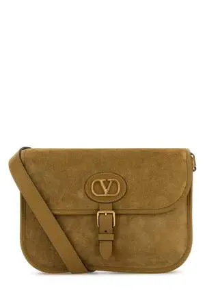 Valentino Garavani Beige Suede Antibes Crossbody Bag - Brown