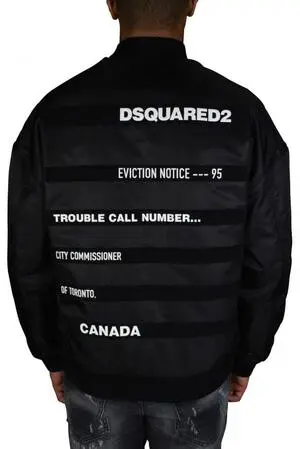 Dsquared2 Nylon Bomber Jacket - Black