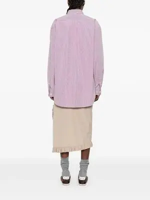 Miu Miu Vertical Stripe Cotton Shirt - Red