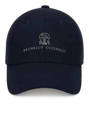 Brunello Cucinelli Wool Baseball Hat - Blue