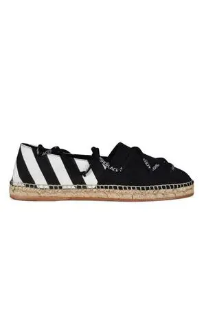 Off-White Canvas Espadrilles - Black