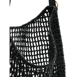 Saint Laurent Cassandre Logo Raffia Tote Bag