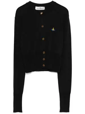 VIVIENNE WESTWOOD Vivienne Westwood Silk Blend Cropped Cardigan Black