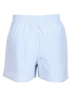 AMI Paris Striped Cotton Shorts - Blue