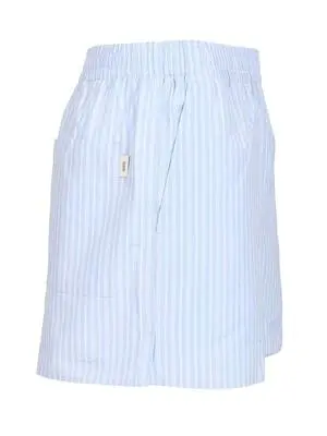 AMI Paris Striped Cotton Shorts - Blue