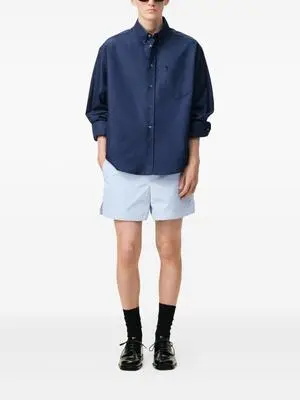 AMI Paris Striped Cotton Shorts - Blue