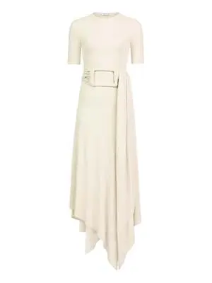 Alaïa Jersey Dress With Belt - Cream